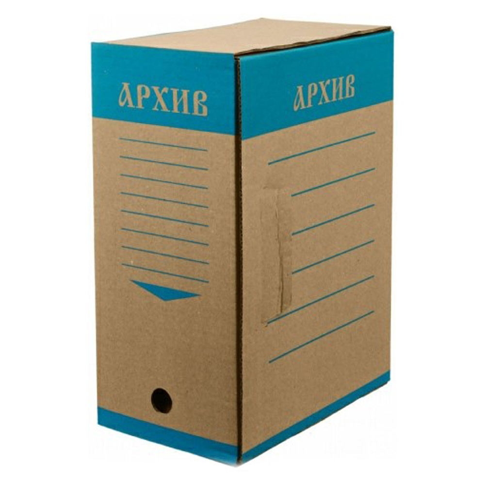 Коробка архивная "Эко", 150x327x240 мм, бурый, синий 9113072 купить в ...
