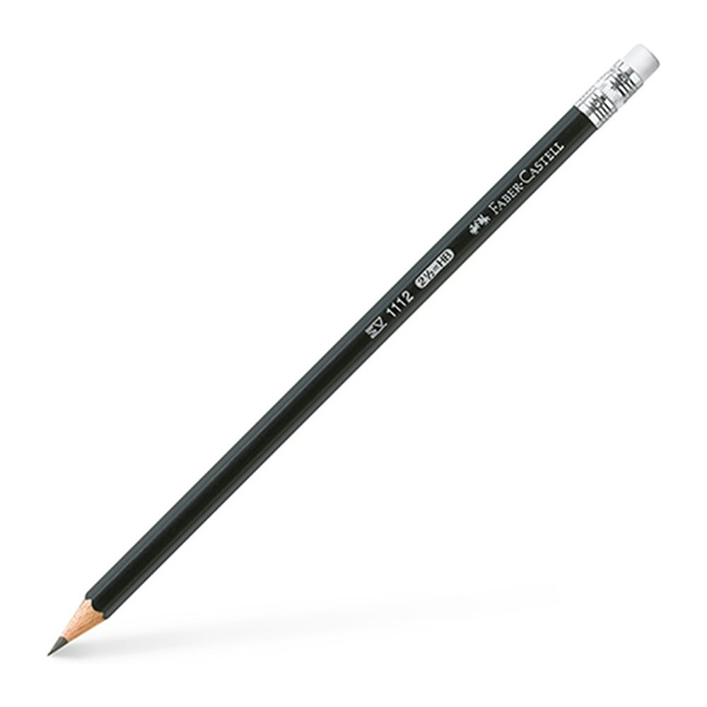 Карандаш простой "Faber-Castell 1112", HB, с ластиком, черный 021018 ...
