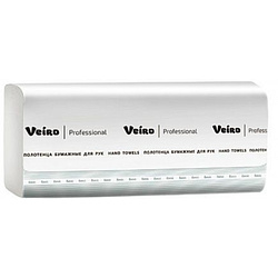 Полотенца бумажные "Veiro Professional Basic", V-сложение, 1 слой, 250 листов 984209 купить в ...