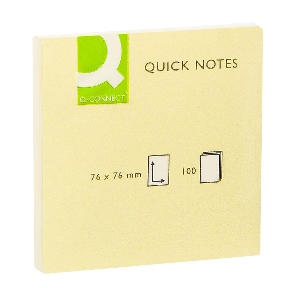 Бумага для заметок "Quick Notes", 76x76 мм, 100 листов, желтый 981235 ...