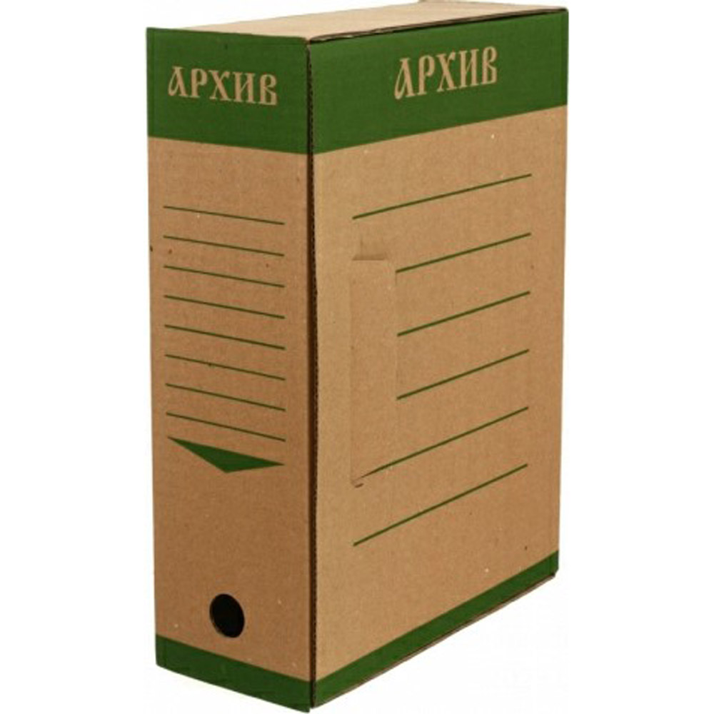 Коробка архивная "Эко", 100x327x240 мм, коричневый, зеленый 9107076 ...